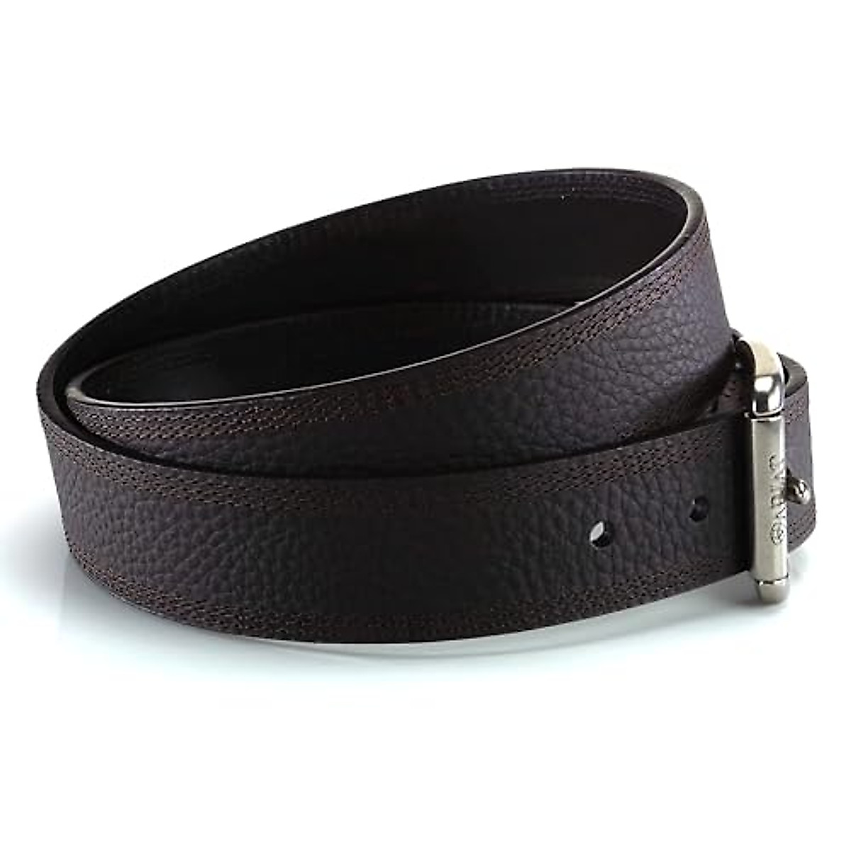 ARIAT Men's Western Work Belt – Solid Dark Brown, Full Grain Leather with Silver Buckle – Size 36