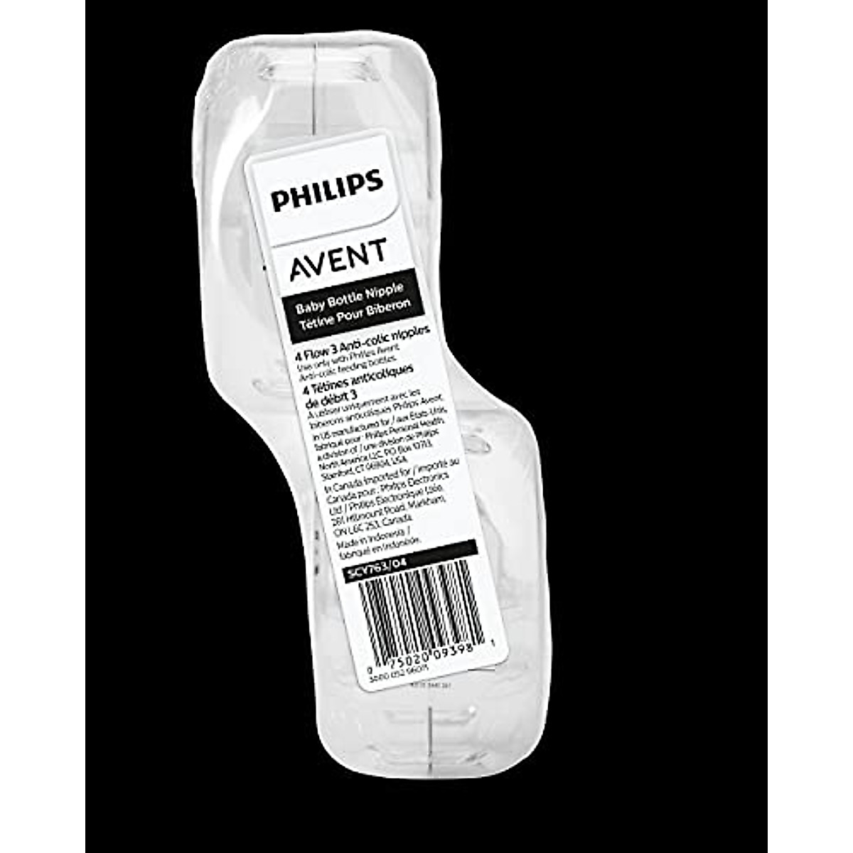 Philips AVENT Anti-Colic Baby Bottle Flow 3 Nipple, 4pk, SCY763/04