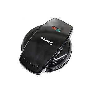 Courant Mini Donut Maker Machine for Holiday, Kid-Friendly, Breakfast or Snack, Desserts & More with Non-stick Surface, Makes 7 Doughnuts, Black