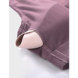 CRZ YOGA Women's High Neck Longline Sports Bra - Padded Racerback Yoga Bra Crop Tank Top with Built in Shelf Bra Antique Bark Medium