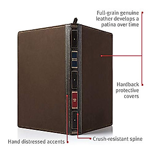 Twelve South BookBook Vol 2 for 12.9-inch iPad Pro (Gen 3 and 4), M1 | Hardback Leather Cover with Pencil/Document/Cable Storage for iPad Pro + Apple Pencil