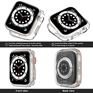 [2 Pack] Goton Bumper Case for Apple Watch Series 6 5 4 SE(2023) 40mm, Ultra Thin Soft TPU Shockproof Edge Case Cover Bumper Protector for iWatch Accessories (No Screen Protector) Clear+Clear, 40mm
