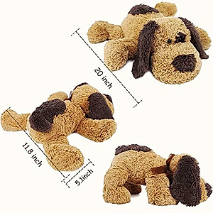 WEIGEDU Floppy Stuffed Dog Puppy Plush Toy, Huggable Beagle Labrador Retriever Stuffed Animal Dogs for Kids Girls Boys Baby Birthday Gift, 20 inch, Brown