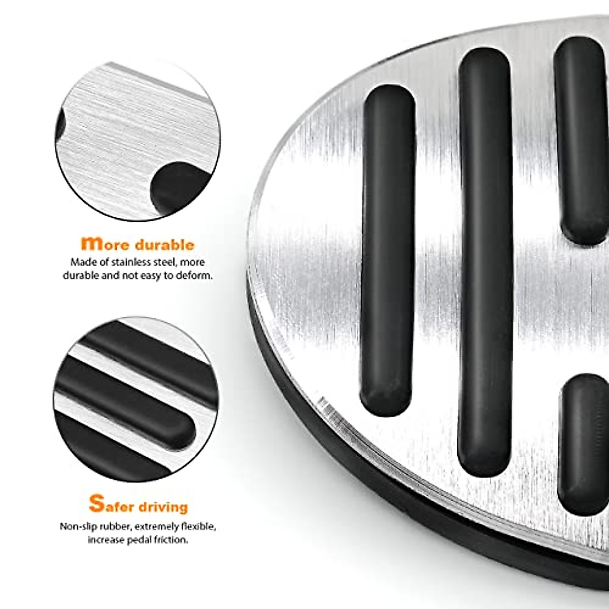 KVR Compatible for BMW Pedal Cover, No Drilling Aluminum Gas Brake Pedal Fit for 2014-2022 1 2 Series 2016-2022 X1 (F48, F49 Long) X2 (F39) Accelerator Pedal Pads, 2Pcs (Model #D)