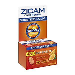 Zicam Cold Remedy Zinc Rapidmelts, Citrus Flavor, 25 Count (Pack of 1)