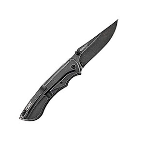 CRKT Burnout EDC Folding Pocket Knife: Everyday Carry Folder with Frame Lock, Drop Point Blade, Black Stonewash Finish, Thumbstud, Assisted Opening, Carbon Fiber and G10 Handle 4123K