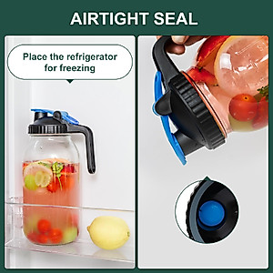 64oz Glass Pitcher with Lid,Leak Proof,Glass Water Jugs, BPA-Free,Microwave & Dishwasher Safe Pitcher,Sun & Iced Tea, Sangria,Cold Brew Coffee & More