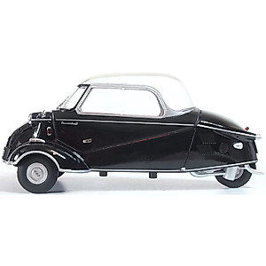 Messerschmitt KR200 Bubble Top Black with Red Interior 1/18 Diecast Model Car by Oxford Diecast 18MBC007
