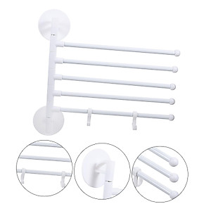 IMIKEYA 1 Set Towel Racks for Bathroom Wall Mounted Clothes Drying Rack Coat Hangers Towel Bar Towels Swivel Towel Rack Hand Towel Racks for Bathroom Bath Towel Rack Towel Rod White Rubber