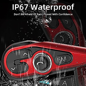Motorcycle Bluetooth Helmet Bluetooth 2 PCS,5.0 Pairing Within 2000 Meters 8 People Online Intercom, 6 Color Replacement, with FM / IPX67 Waterproof / DSP&CVC Noise Reduction, Including 2 Microphones.
