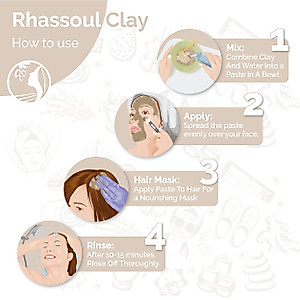 Fatima's Garden Rhassoul Clay - Natural Detox Clay for Skin & Hair, 1Kg