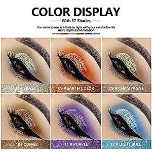 Anglicolor Glitter Eyeshadow Diamond, Liquid Eyeshadow Long-Lasting Quick-Dry, Lightweight Smooth, Shimmer Eyeshadow, Metals Gloss Sparkling Eyeliner Pen, Cosmetics Gift for Girls and Women