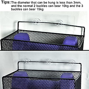 AccEncyc 6 Pack Shower Caddy Adhesive Replacement Heavy Duty Strong Sticky Hooks for Bathroom Shower Caddy Corner Shelf Clear - 2 Pack Three-Hook Adhesive and 4 Pack Double-Hook Adhesive