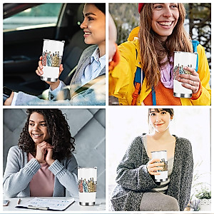 Book Lovers Gifts Stainless Steel Tumbler, Book Club Gifts Bookish Gifts Coffee Mug with Lid, 20 oz Thermal Cup Insulated Water Glasses, Book Accessories Librarian Gifts for Women Girls Teacher Friend