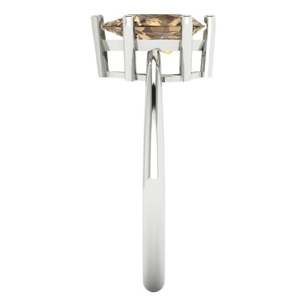 Clara Pucci 2.0 ct Pear Cut Solitaire Brown Champagne Simulated Diamond Bridal Designer Anniversary Engagement Ring Real 14k White Gold