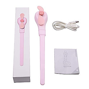 TRELC Mini Handheld Fan, Folding Table Fan Pocket Fan with 360° Rotatable Flexible Stand, Ultra Quiet Rechargeable Portable Fan for Stroller Bike Camping BBQ Gym Office Room Car Traveling (Pink)