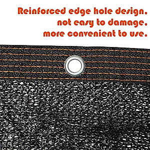 JIWINNER 65%-75% 10'x20' Black Shade Cloth with Grommets Garden Shade Cover from Sun for Plant, Greenhouse, Pergola (10'x20')