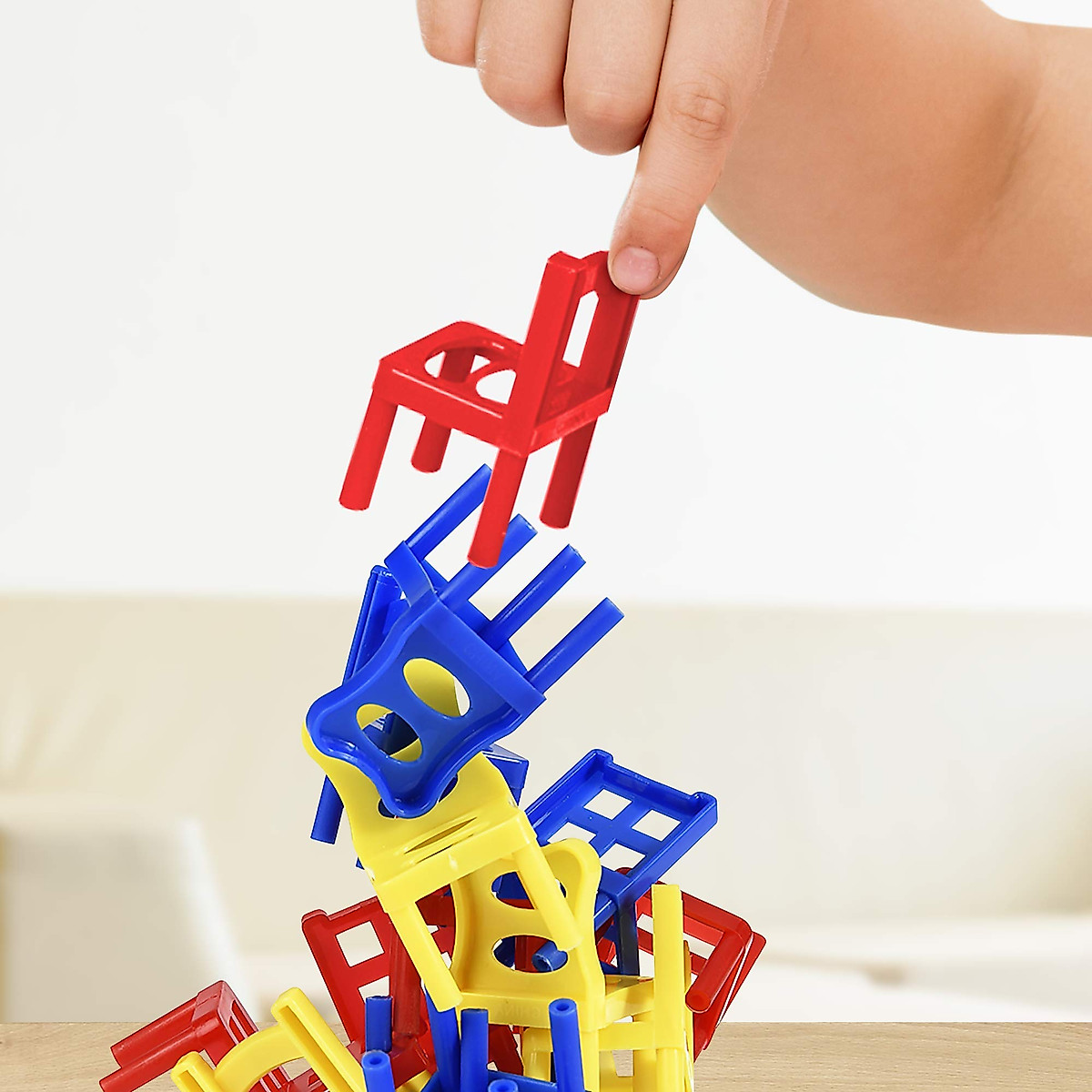 Gamie Balancing Chair Game, 2 Sets, Stacking Chair Games with 18 Mini Chairs & Instruction Guide, Family Game Night Games for Children, Development Learning Game for Coordination & Balance
