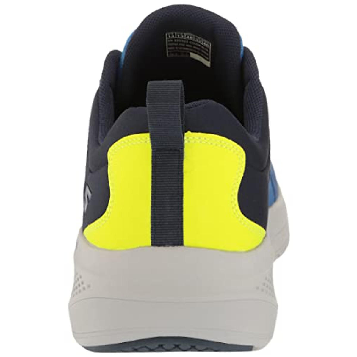 Skechers Men's GOrun Elevate-Lace Up Performance Athletic Running & Walking Shoe Sneaker, Blue/Black/Yellow, 14