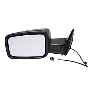 Kool Vue Driver Side Non-Electric Mirror for Ram 1500 2013-2018 Manual Fold Without Signal Light, Blind Spot Light, Memory & Puddle Lamp Textured w/o Towing Package