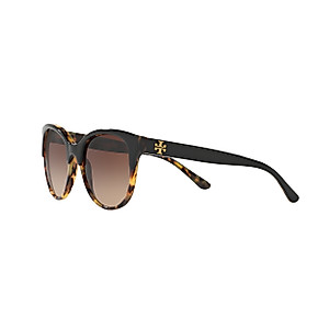 Tory Burch TY7095 Sunglasses 160113-54 - Black/Tortoise Frame, Dark Brown TY7095-160113-54