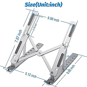 Vancold Portable Laptop Stand, Ergonomic Aluminum Laptop Mount Stand, Detachable Laptop Riser Notebook Holder Stand Compatible with MacBook , Dell, Lenovo More 10-15.6" Laptops-Silver