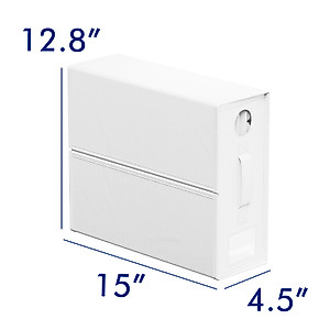 4-Pack Bed Sheet Organizer and Storage Box, Folding Container for Bedding Essentials, Stylish Linen Closet Organizer for Sheets, Duvet Covers, and Pillows (White, Circle Window Design)