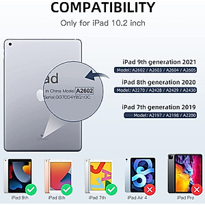 Mastten Compatible with iPad 9th/8th/7th Generation Case, for iPad 10.2 Inch Case with Pencil Holder, TPU Smart Stand Back Cover 2021/2020/2019, Auto Wake/Sleep, Rose Pink