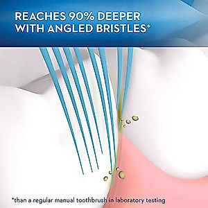 Oral-B Battery Powered CrossAction Deep Reach Manual Toothbrush, Medium, 2 count (Color May Vary)