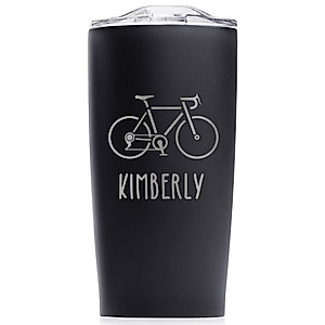 Lifetime Creations Engraved Personalized Bicycle Tumbler with Lid 20 oz (Black) - Cyclist Gift, Bike, Biking Stainless Steel Coffee Travel Mug