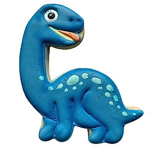 LILIAO Brontosaurus Cookie Cutter Cute Dinosaur Biscuit and Fondant Cutters for Kids - 3.7 x 4.1 inches - Stainless Steel