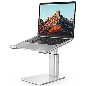 ErGear Adjustable Laptop Stand for Desk, Aluminum Ergonomic Laptop Stand Adjustable Height, Laptop Riser Computer Stand Holder Compatible with Air, Pro, Dell, Lenovo More 10"-15.6" Laptops, Silver