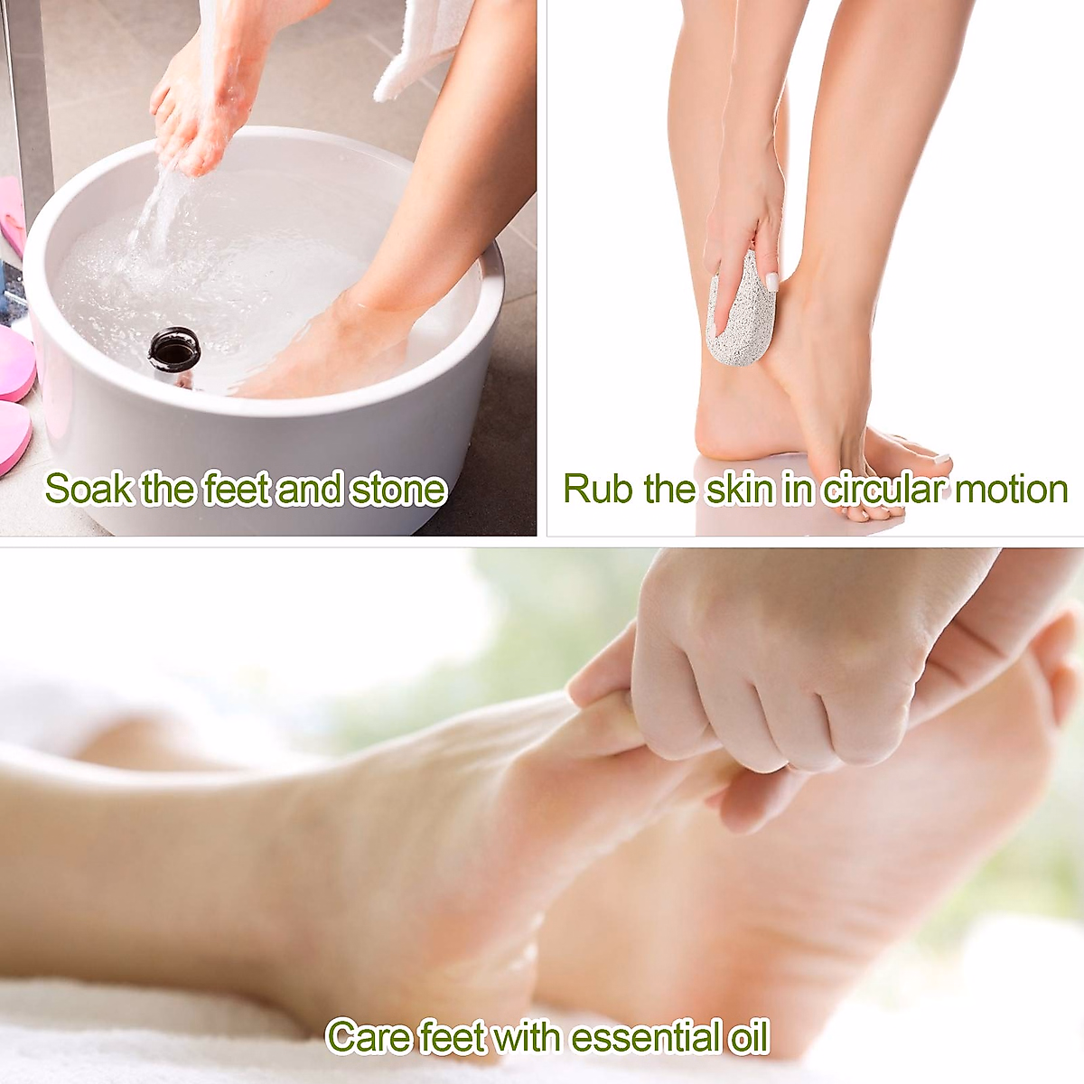 2PCS Natural Pumice Stone, Asqraqo Lava Pedicure Tools Hard Skin Callus Remover for Feet and Hands - Foot File Exfoliation to Remove Dead Skin, and Callusess