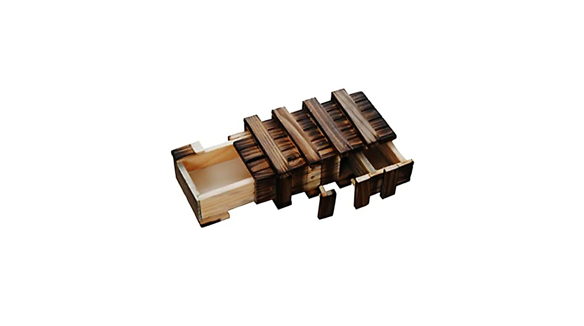 Magic Wooden Puzzle Box for Adults - Secret Storage & Brain Teaser