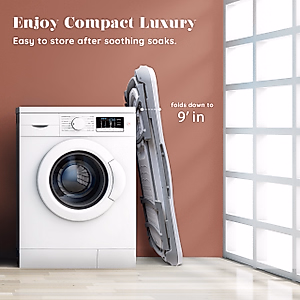 Portable Bathtub for Adult - Large 56'in Foldable Collapsible tub - Ergonomically Designed for the Ultimate Relaxing Soaking Bath. Ideal for Small Spaces - Quick, Effortless Folding Bathtub