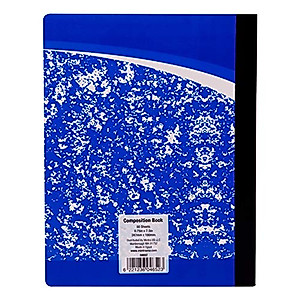 Mintra Office Composition Notebooks, Primary Ruled, (4 Pack, Blue Cover), 80 Sheets. Creative, Hardcover Book, Grade K-2, 7.5in x 9.75in, For School, Home, Business, Office