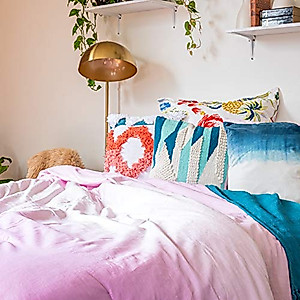 Refinery29 | Emerie Bedding Collection | Modern Reversible Luxury Ultra Soft Cotton Comforter, All Season Premium 4 Piece Set, Design for Home Hotel Décor (Full/Queen, Purple)