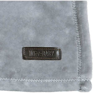 Pavilion Gift Company 30 x 40 Inch Striped White & Gray Royal Plush Baby Blanket Eat. Lake. Sleep, Grey