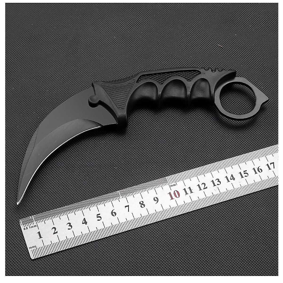 DOOM BLADE Karambit Knife Fixed Blade Knife Fixed Blade Tactical Camping Tool with Sheath and Cord for Camping Hunting，Fishing，Outdoor，Survival (Black)