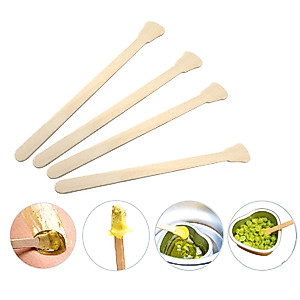 Honbay 100PCS Wooden Wax Sticks Wax Spatulas Applicator Sticks for Face Lip Hair Eyebrow Removal (4.9 Inch)
