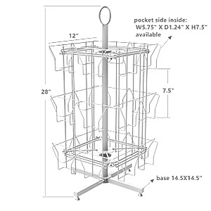 FixtureDisplays® 24 Pocket 5X7 Greeting Card Rack Post Card Birthday Christmas Holiday Display Rack Stand Countertop Tabletop Spinner Rack 15128-WHITE-NF