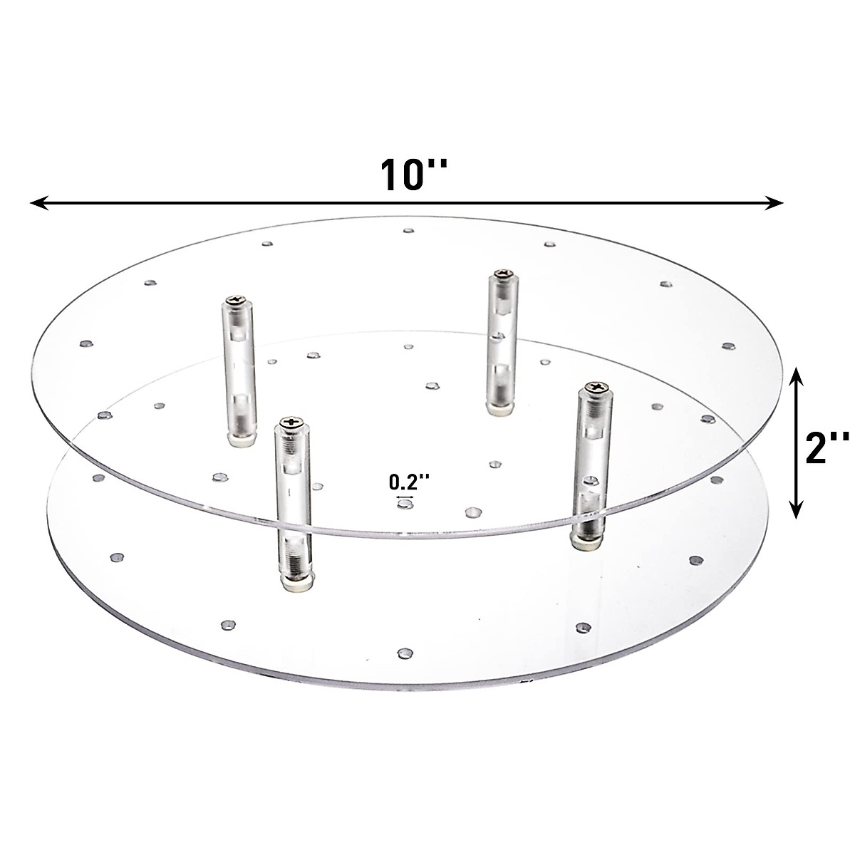 ZENFUN 2 Pack 16 Holes Cake Pop Display Stand, Acrylic Round Lollipop Stand Holder for Dessert Table, Weddings, Baby Shower, Birthday Party, Anniversaries, 10 Inch Diameter