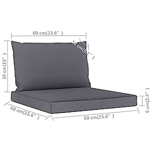 imasay Pallet Sofa Cushions 2 pcs Anthracite Fabric,Weight 1,8