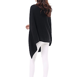 BRUCERIVER Women's Wool Blended Versatile Multi Style Long Knit Poncho Shawls