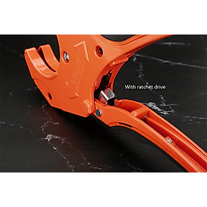 Ratchet Pvc Pipe Cutter, Cuts up to 2-1/2", PVC Cutter 2 Inch, Sk5 blade and aluminum alloy body, Cutting for PEX, PVC, and PPR Pipe, Etc,Ideal for Home Working and Plumbers