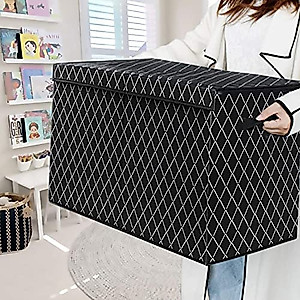 VERONLY Kids Toy Box Chest Storage with Lid Set of 2 - Collapsible Sturdy Toys Boxes Organizer Bins with Handles for Nursery,Playroom,Closet Home Organization