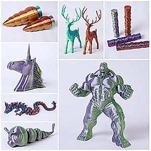 Silk Magic PLA Purple-Yellow +Shiny Silk Multicolor Rainbow PLA Glod-Yellow, 2 Pcs