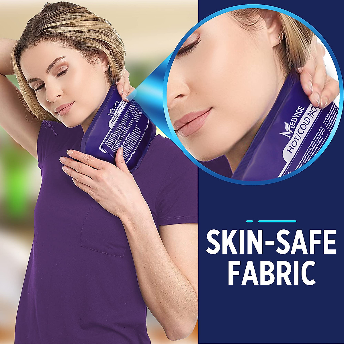 Reusable Hot and Cold Ice Packs for Injuries (3-Piece Set), Joint Pain, Muscle Soreness and Body Inflammation - Reusable Gel Wraps - Adjustable & Flexible for Knees, Back, Shoulders, Arms and Legs