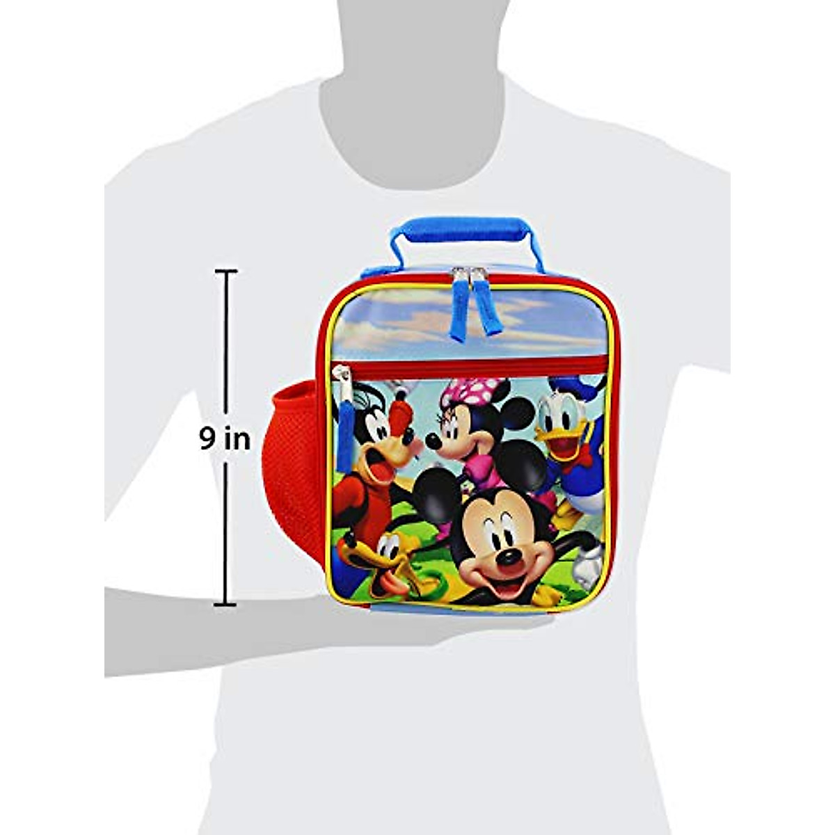 Disney Mickey Mouse Boys Girls Toddler Soft Insulated School Lunch Box (One Size, Red/Blue)