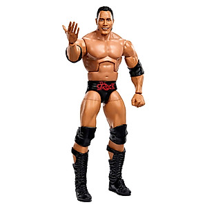 Mattel WWE The Rock Elite Collection Action Figure, Deluxe Articulation & Life-like Detail with Iconic Accessories, 6-inch